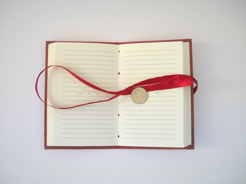 Red Journal Notebook Handmade Journal Blank Journal Brown Red Journal ...