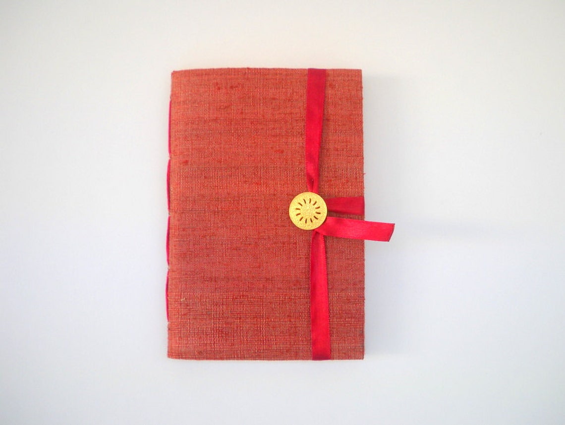 Red Journal Notebook Handmade Journal Blank Journal Brown Red Journal ...