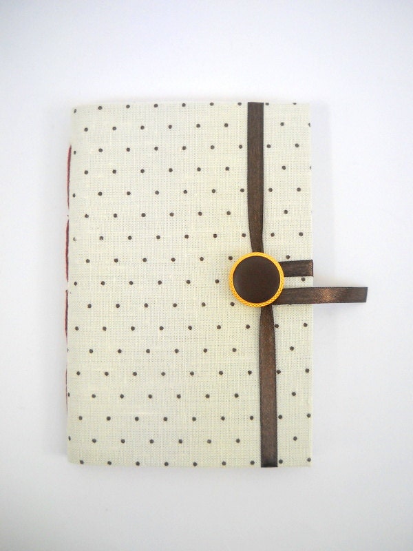 White Dotted Journal Notebook Diary Blank Paper Brown Tiny - Etsy