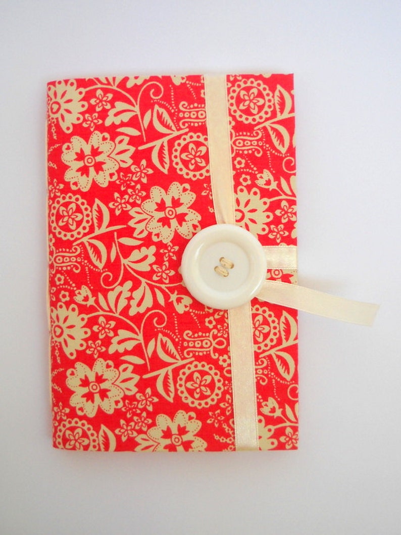Red White Flowers Journal Notebook Diary Lace Handmade Journals Flowers ...