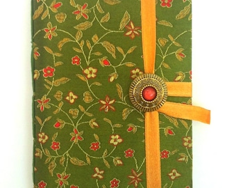 Green and Goldhand Bound Hard Cover Floral Journal - Etsy