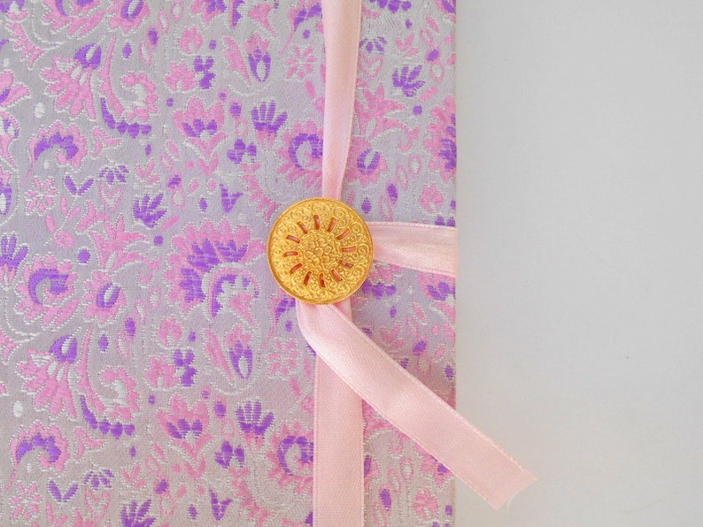 Pink Purple Flowers Journal Notebook Diary Handmade Book Blank Paper ...