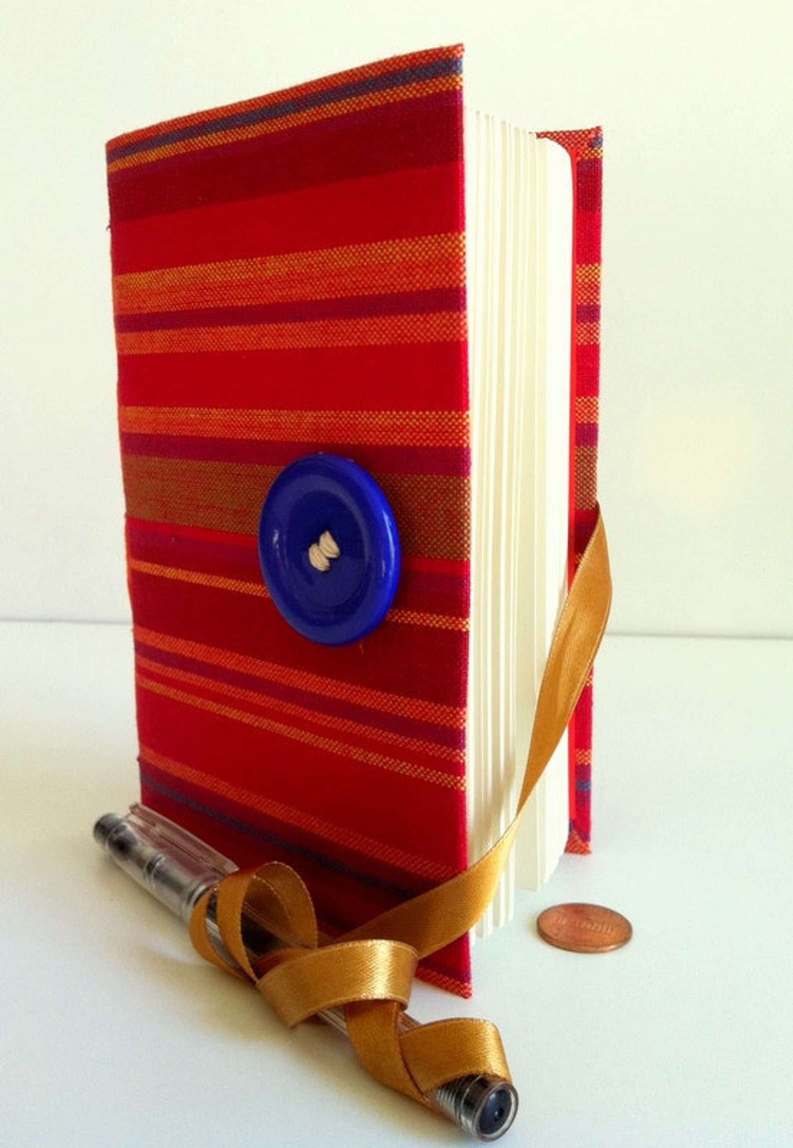Red Journal Notebook Diary Stripes Handmade Journals Unlined Journal ...