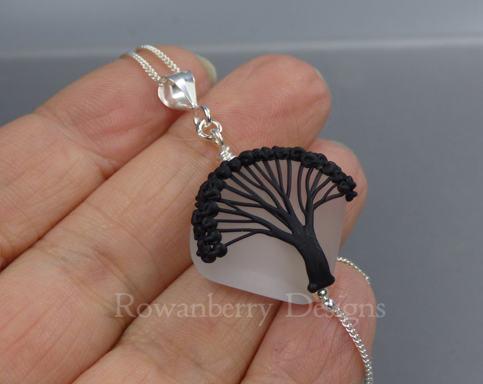 Oak Tree Pendant - Optional Chain - Art Nouveau Style Handmade Lampwork ...