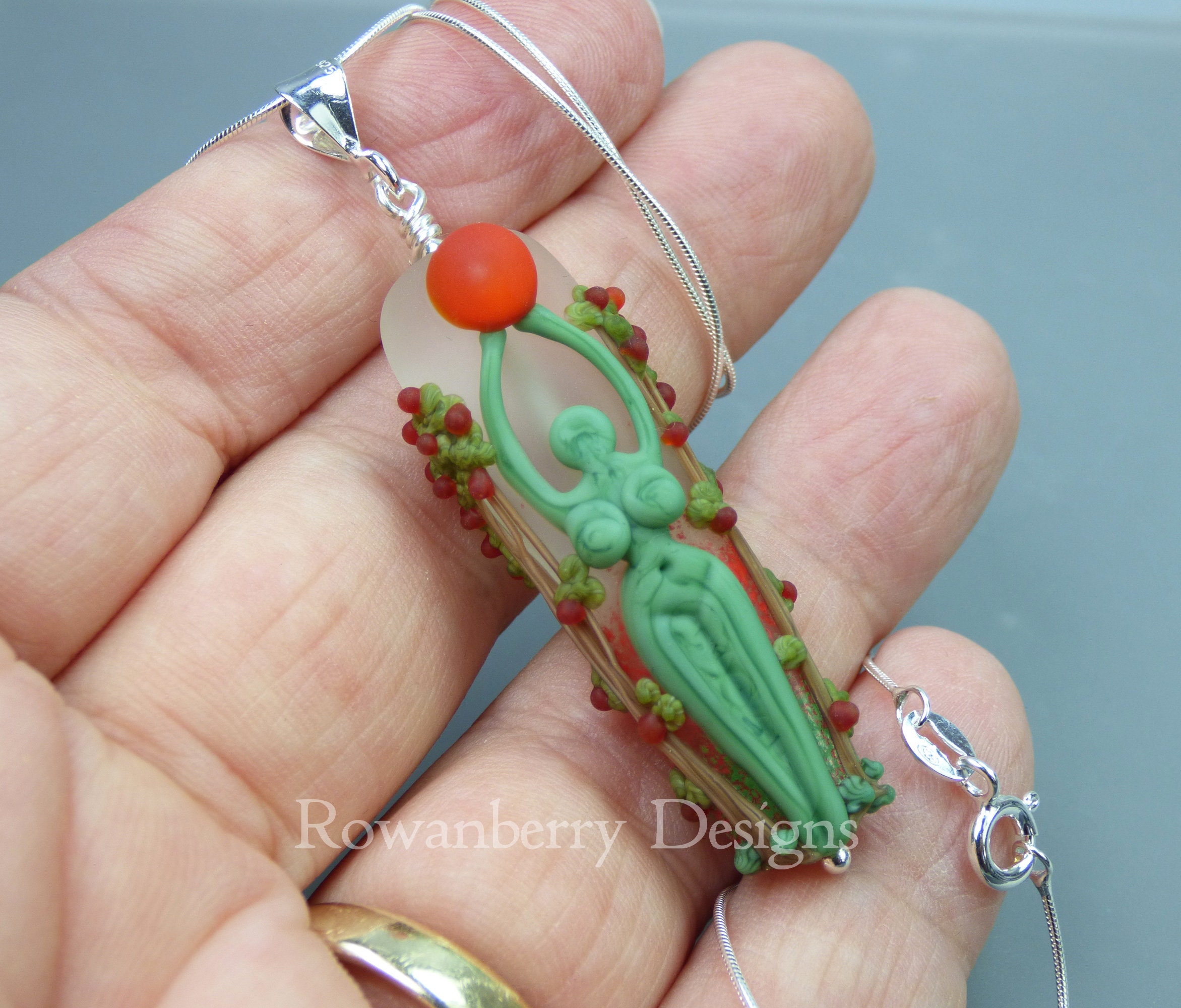 Rowan Berry Tree Goddess Pendant and Optional Chain - Art Nouveau ...