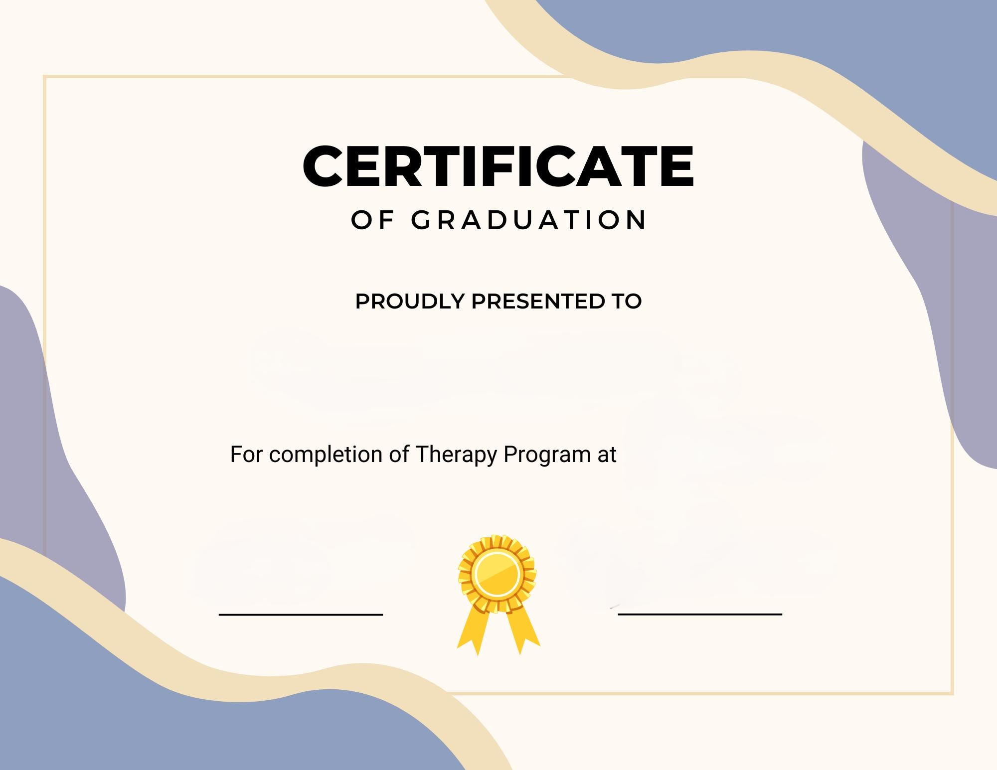 Rehabilitation Graduation Certificate- **CUSTOM Digital Download - Etsy