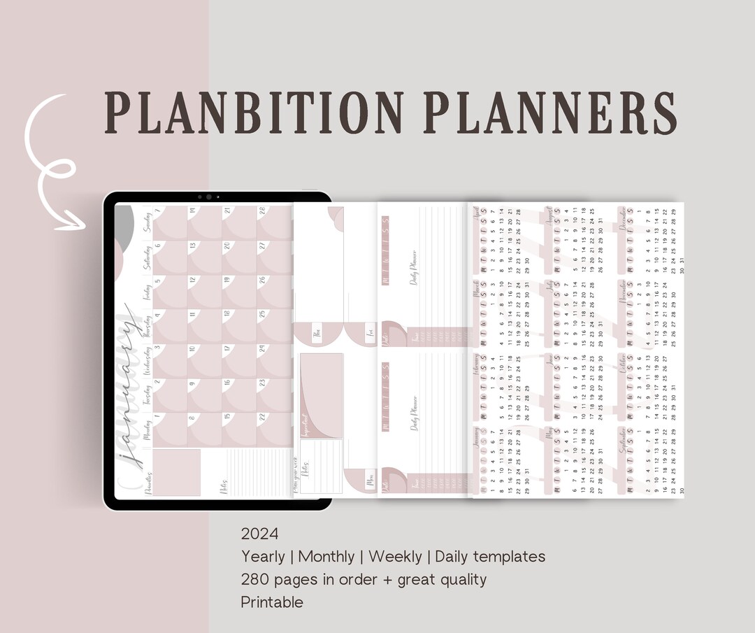Digital Planner Templates Monthly Planning Productive Daily Practical ...