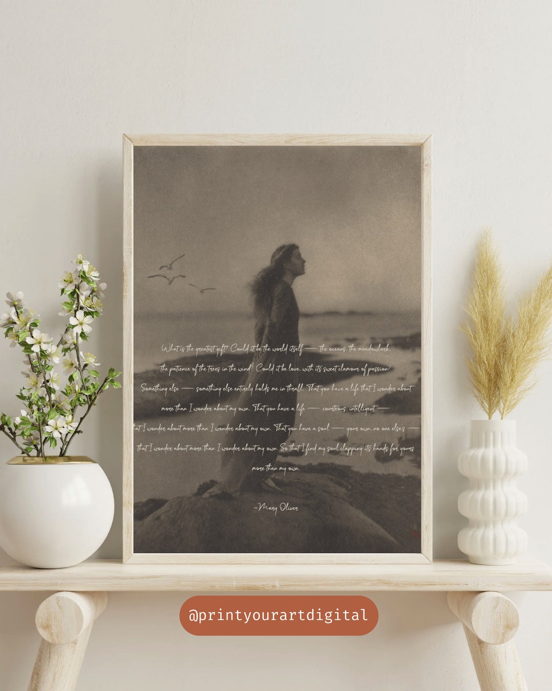 Mary Oliver ‘what is the Greatest Gift’ Poem Wall Art – Printable Quote ...