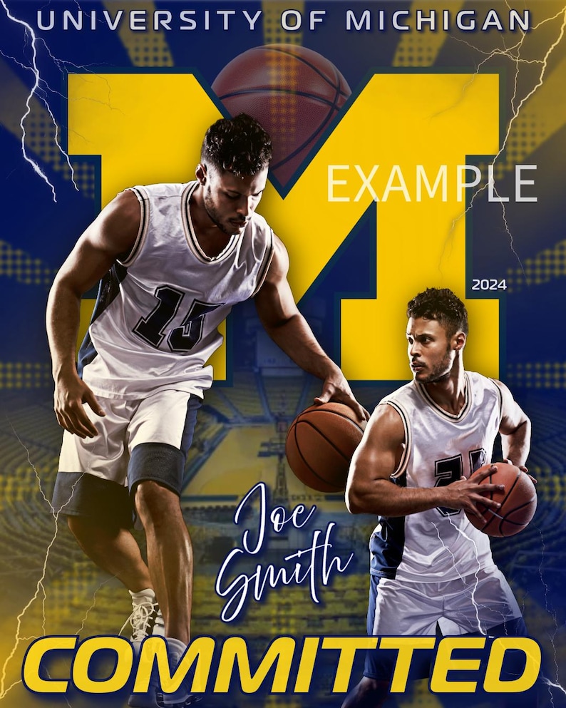 College Commitment Announcement Graphics: School Color Blend - Etsy