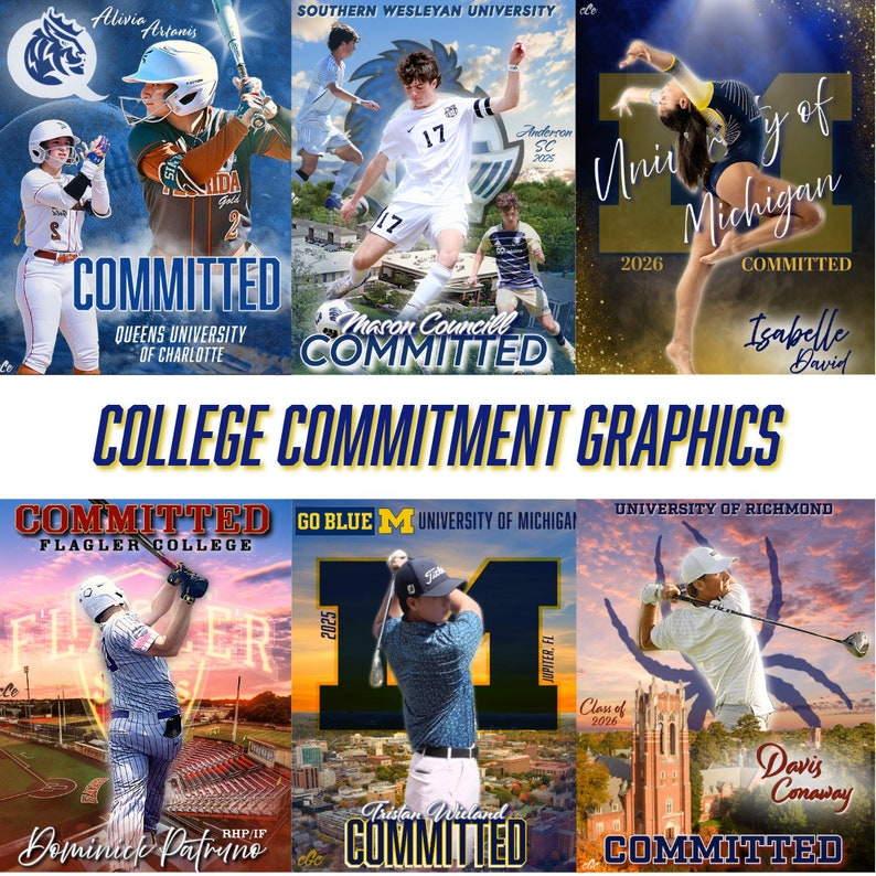 College Commitment Announcement Graphics - Etsy