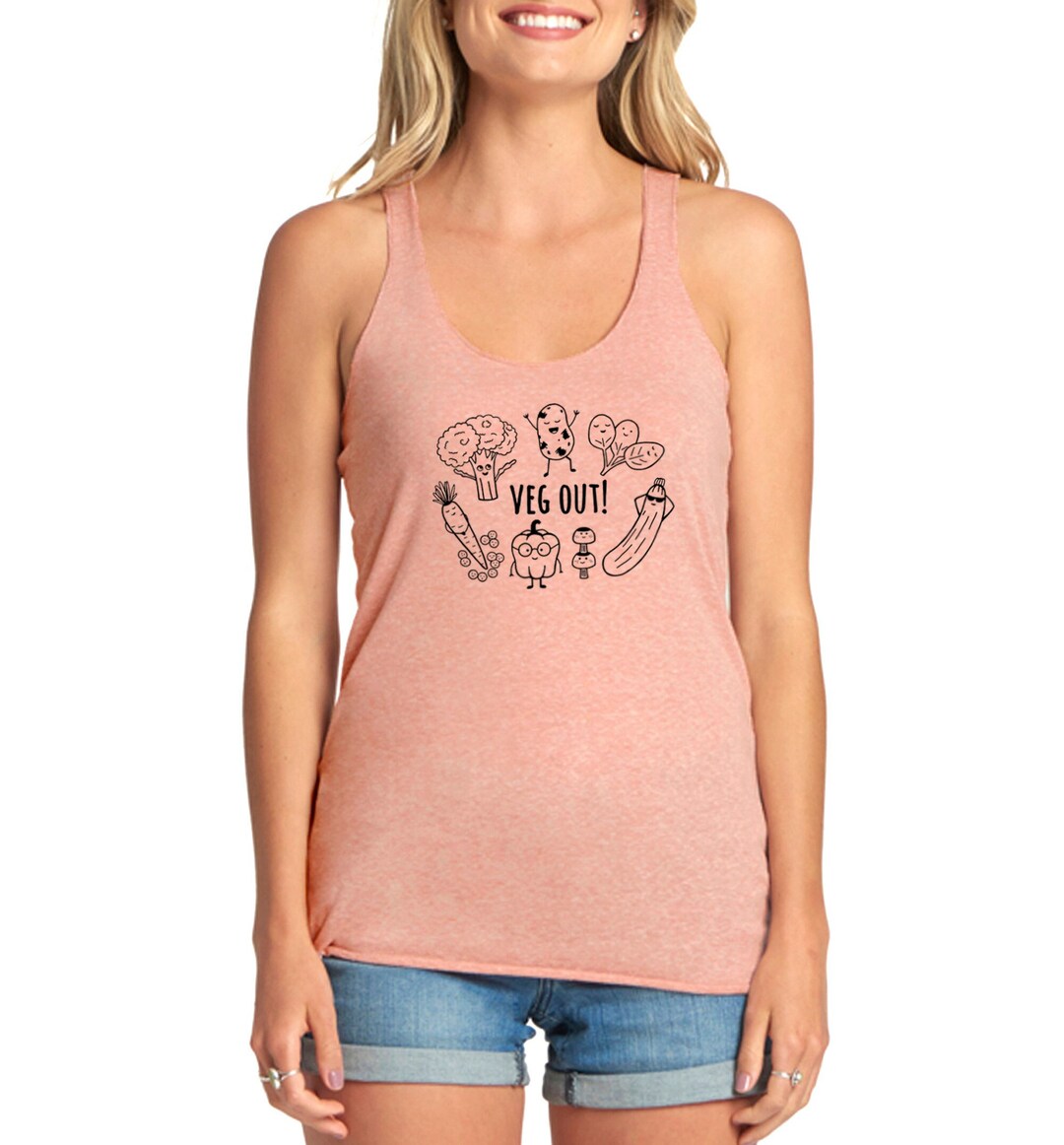 Veg Out Racerback Tank Top Cute Vegan Vegetarian Shirt - Etsy