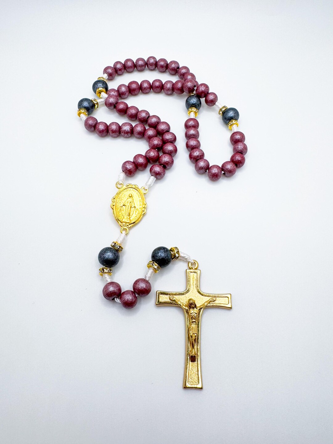 Catholic Rosary | Lent | Women’s Passion Rosary | Painted Wood Beads ...