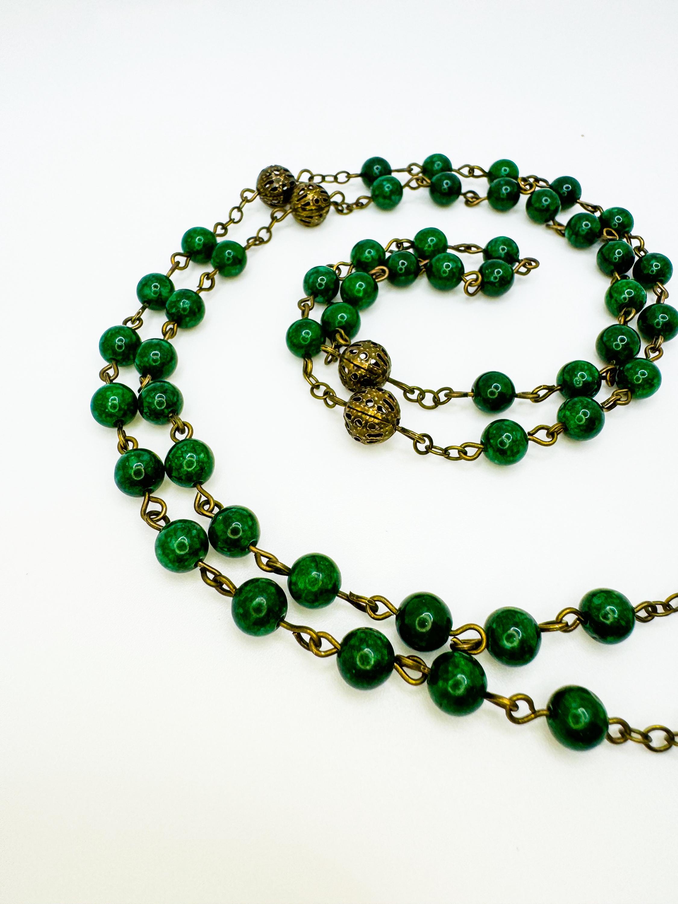 Emerald Green Saint Michael Catholic Rosary Prayer Beads Spiritual ...