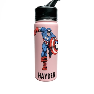 Personalized Custom Captain Hero With Name Stainless Steel Insulated 18 ...
