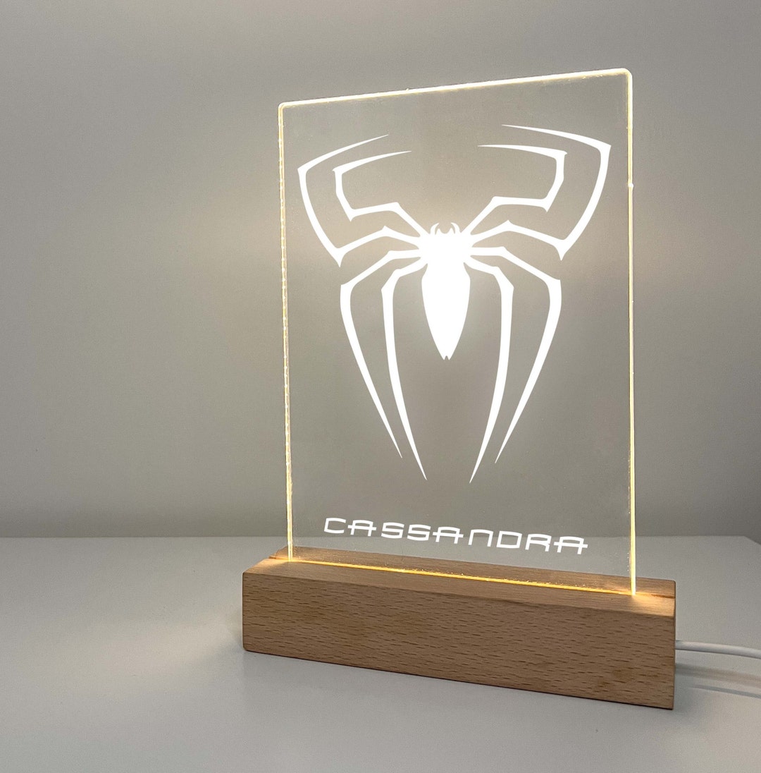 Spiderman Hero Night Light up LED Table Desk Lamp Stand Superhero Boys ...
