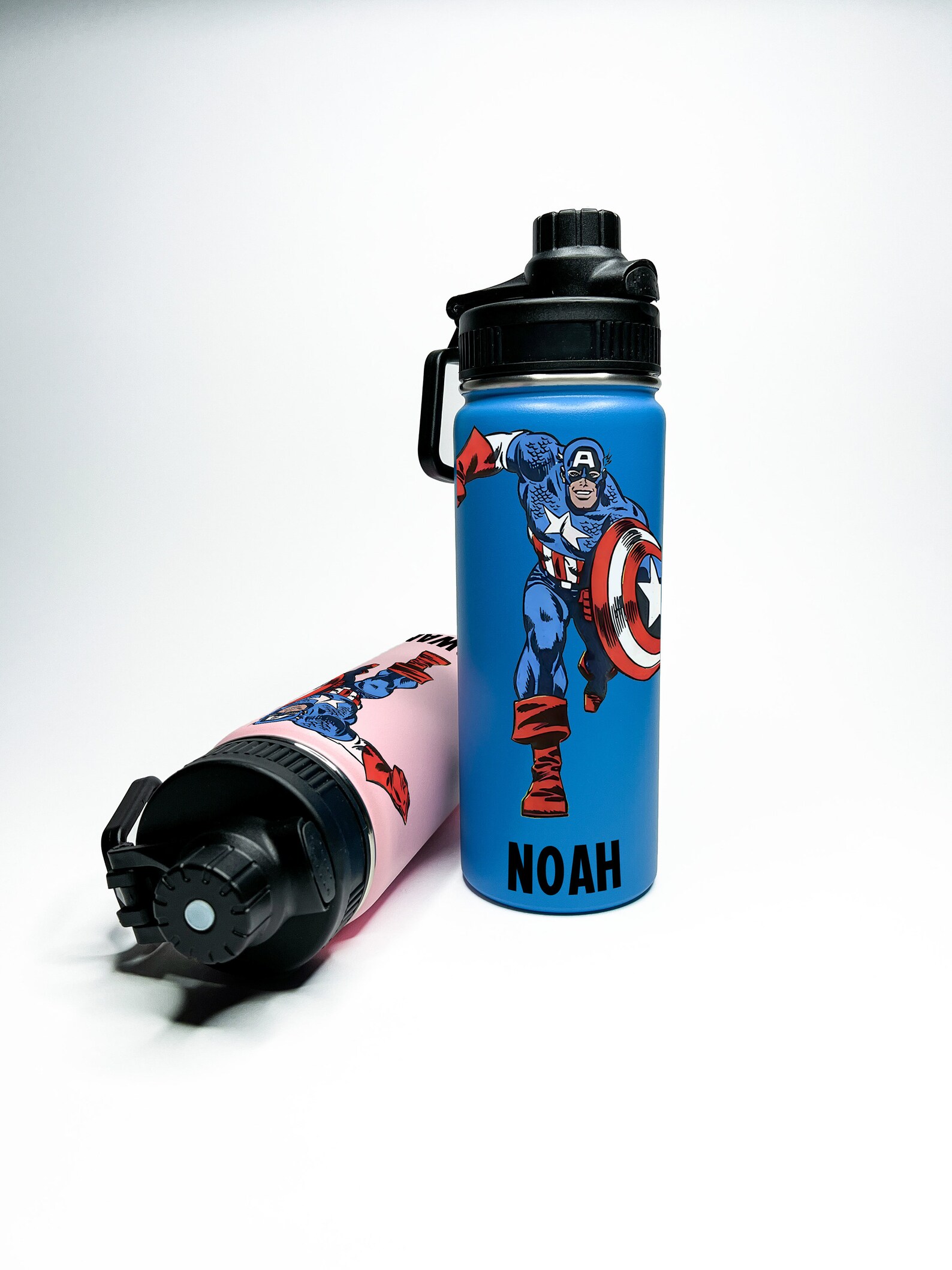 Personalized Custom Captain Hero With Name Stainless Steel Insulated 18 ...