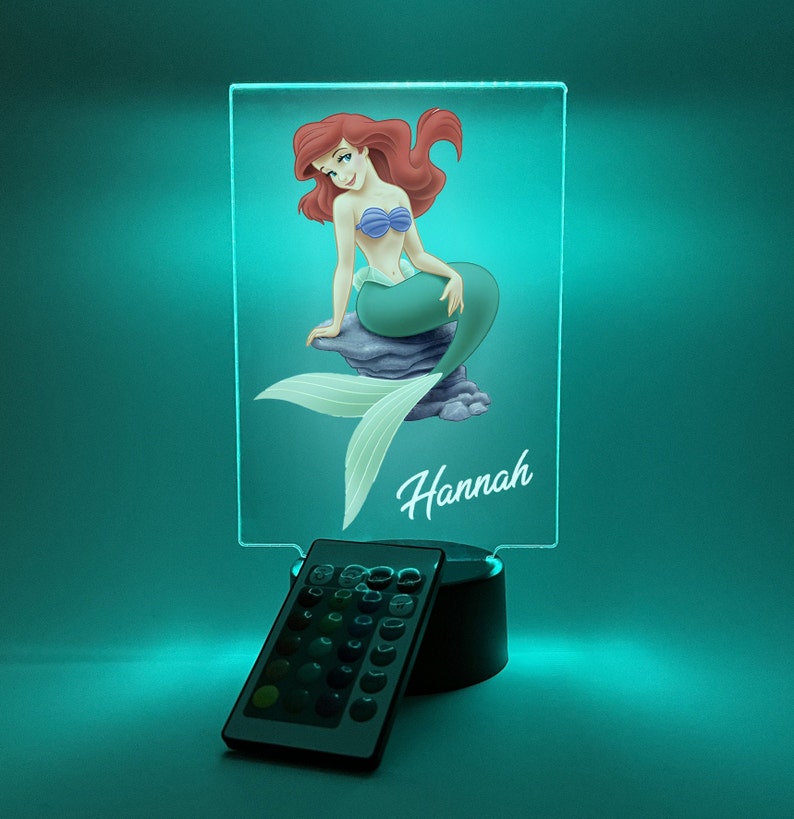 Little Mermaid Night Light up LED Table Lamp Princess Girls Room Decor ...