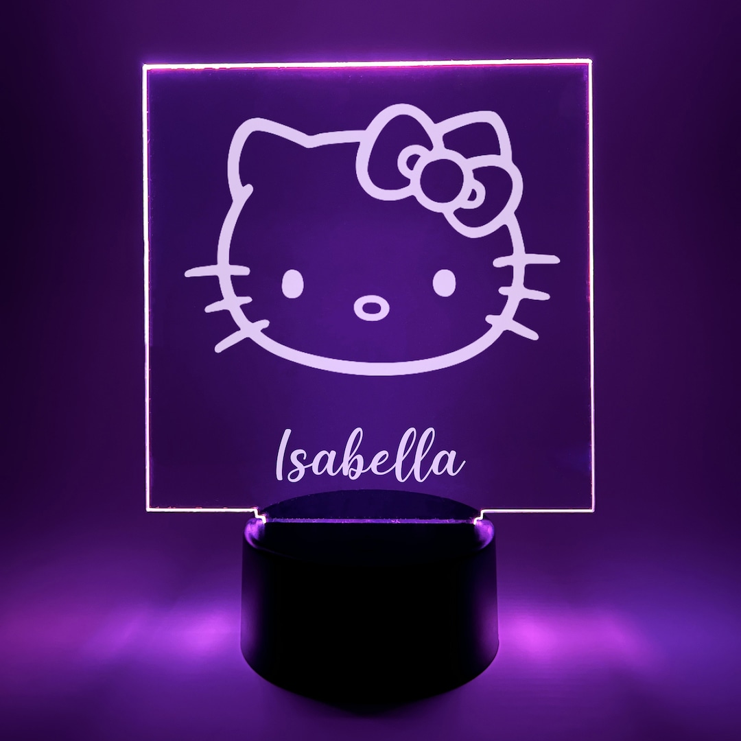 Cute Kitty Cat Night Light, Bedroom Decor, Custom Night Light, Kids ...