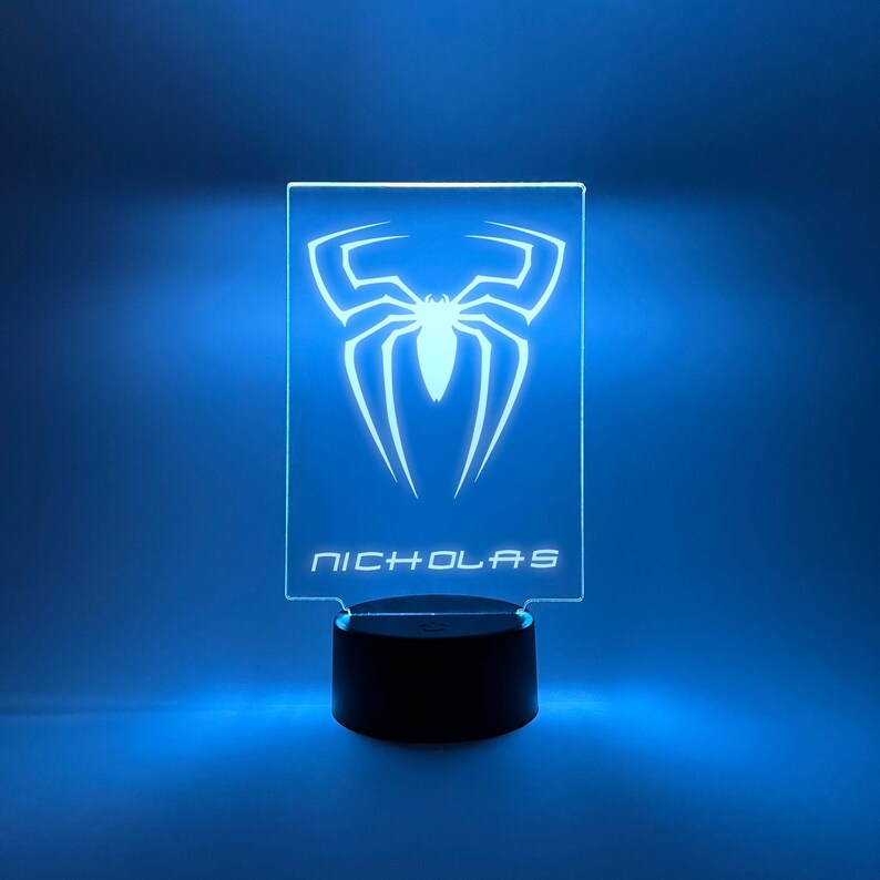 Spider Night Light up LED Table Desk Lamp Spider Hero Boys Kids Home ...