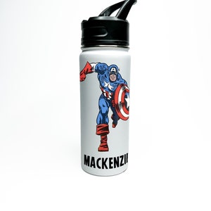 Personalized Custom Captain Hero With Name Stainless Steel Insulated 18 ...