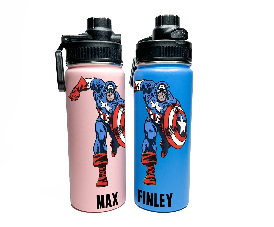 Personalized Custom Captain Hero With Name Stainless Steel Insulated 18 ...