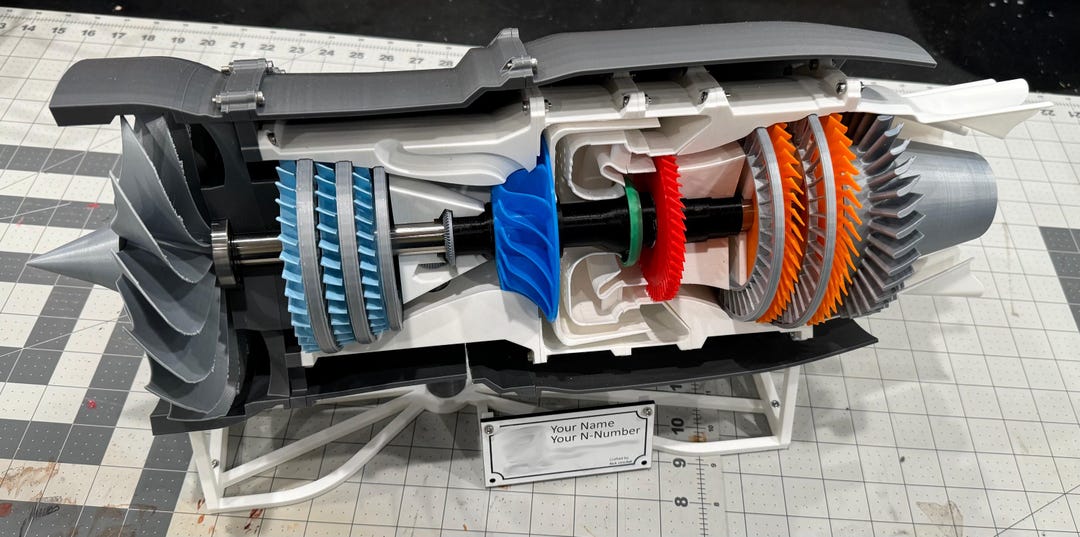 3D Printed Jet Engine Model - Etsy