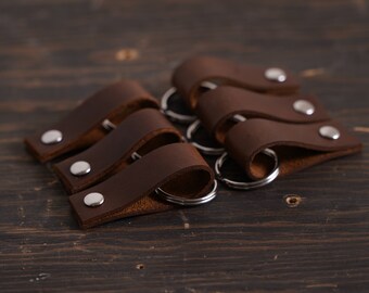 Leather Loop Accent Keychain - Etsy UK