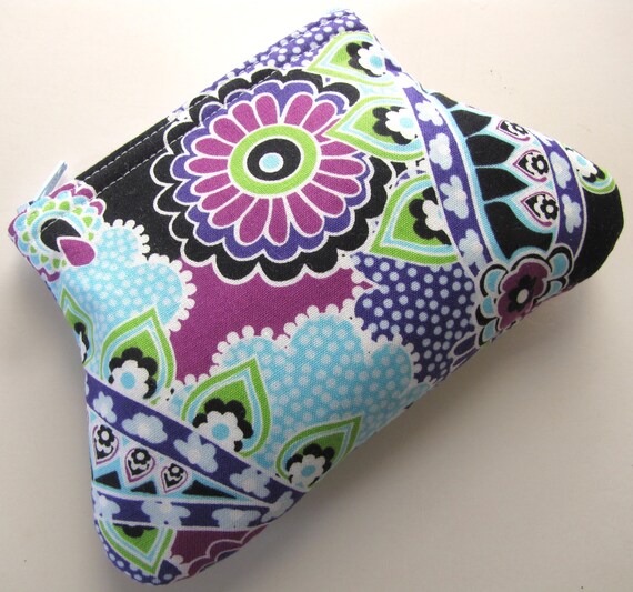 Purple Floral Curvy Coin Pouch Zipper Pouch Coin Purse | Etsy