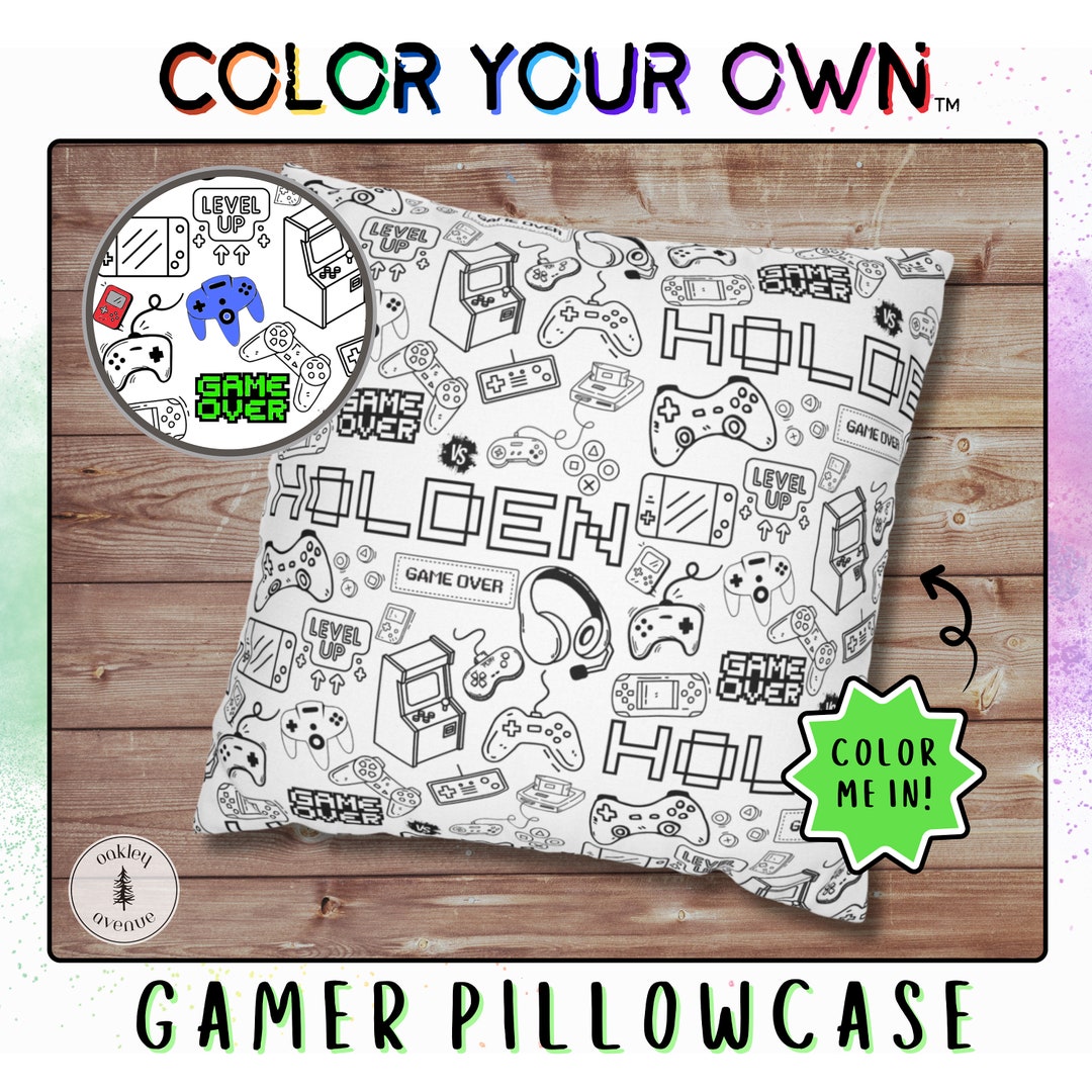Gamer Custom Coloring Pillowcase Birthday Party Favors Video Game ...