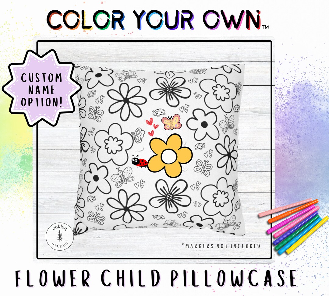 Flower Girl Coloring Pillowcase Personalized With Name Flower Theme ...