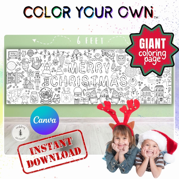 Christmas Colouring Tablecloth - Etsy