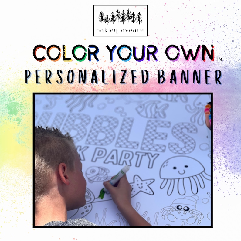 Giant Birthday Party Coloring Poster Kids Editable Template Birthday ...