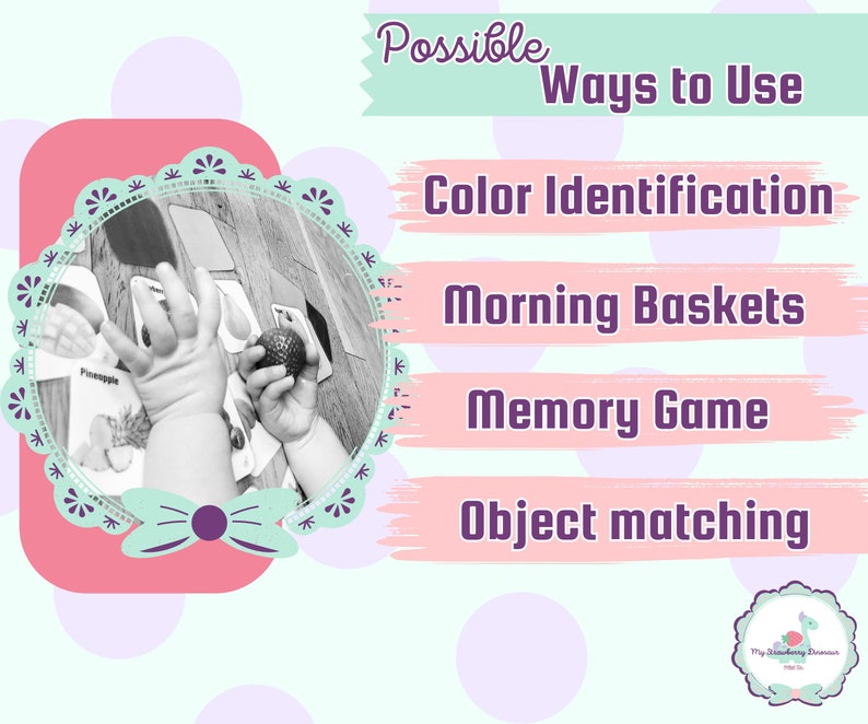 Color Sorting Cards Fruit Montessori Color Matching Cards Toddler ...