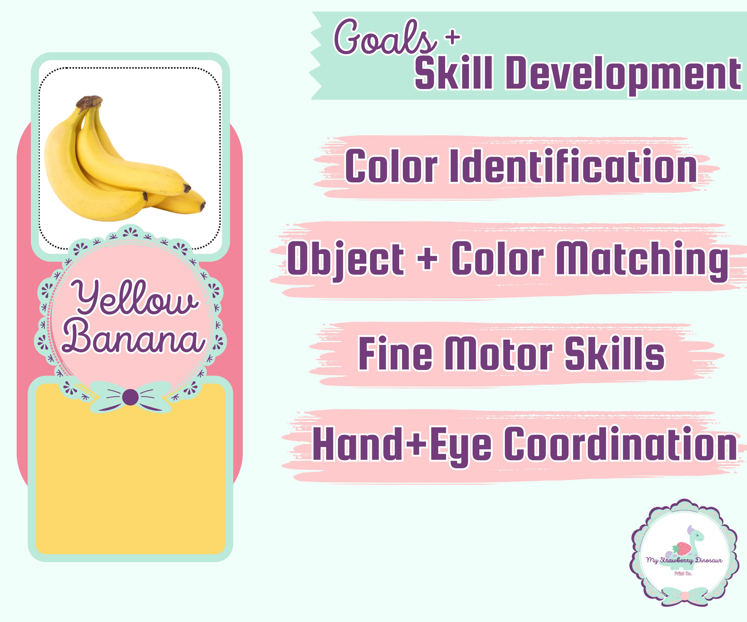 Color Sorting Cards Fruit Montessori Color Matching Cards Toddler ...