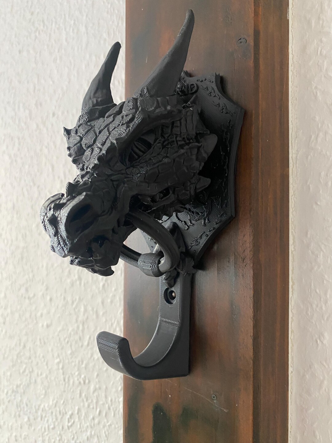 Dragon Wall Hook – 3D Printed Fantasy Decor – Gothic Coat Hook ...