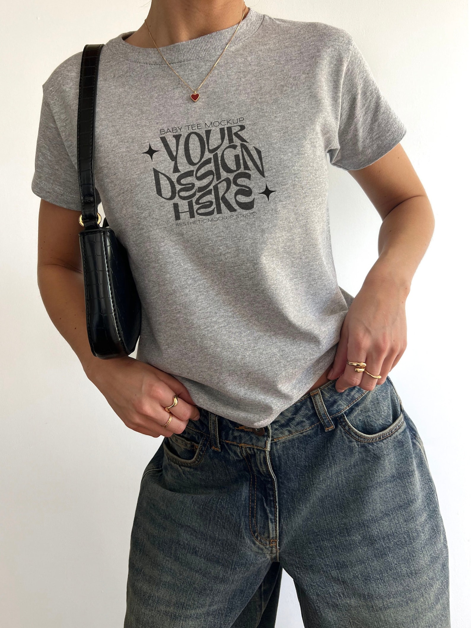 Sport Grey Baby Tee Mockup // G 5000B Trendy Baby Tee Mockup, Womens ...