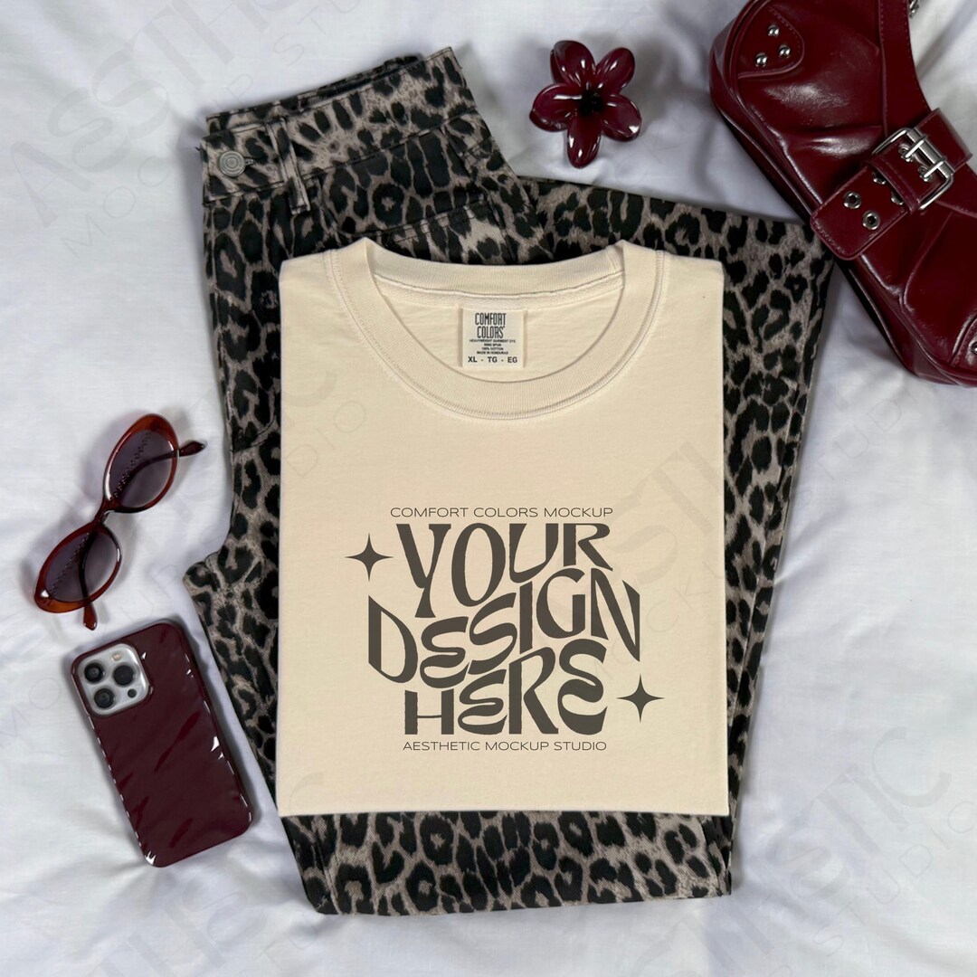 Comfort Colors Flat Lay Mockup Fall // Comfort Colors 1717 Ivory Mockup ...