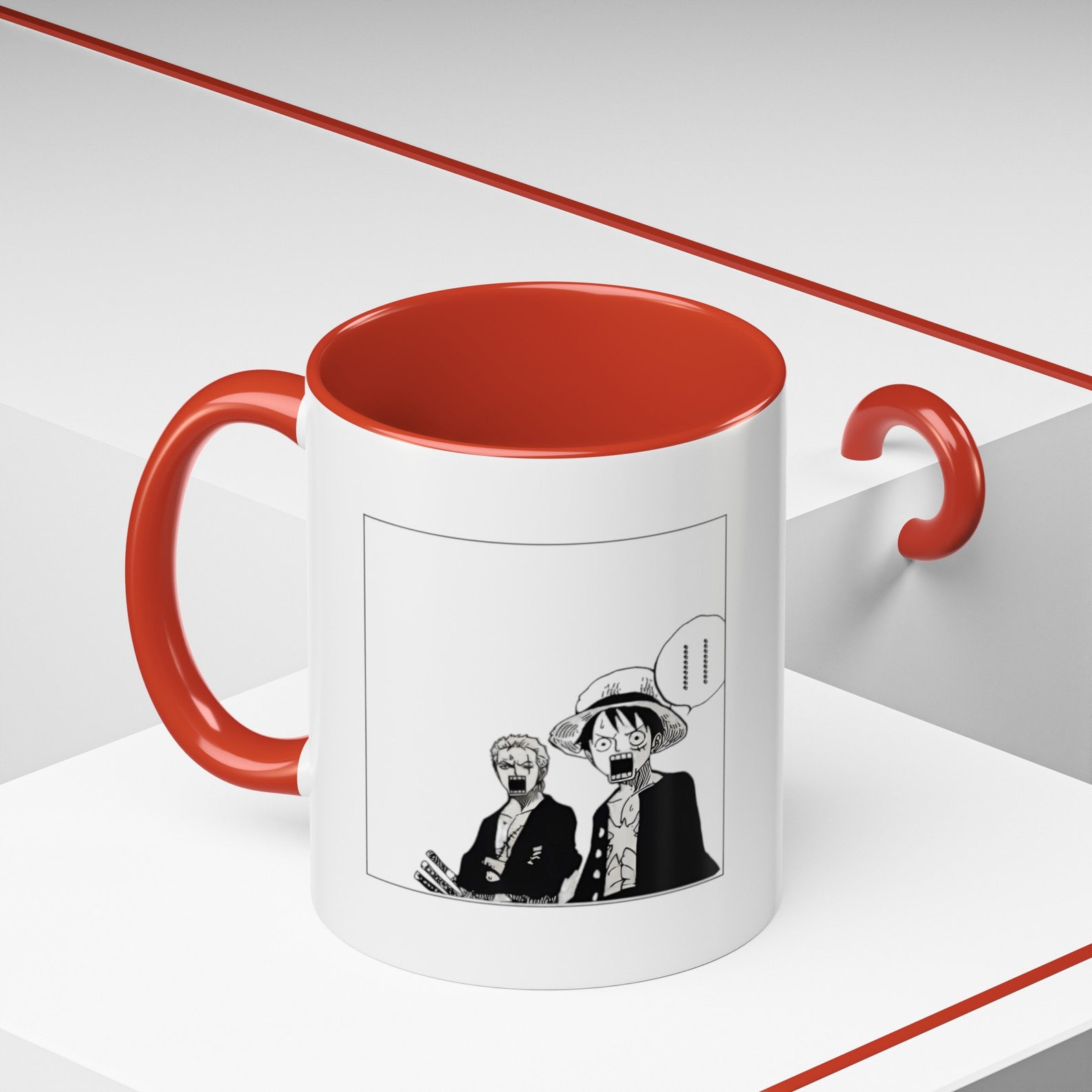 One Piece Funny Meme Mug Anime , Luffy and Zoro Different Mood Funny ...