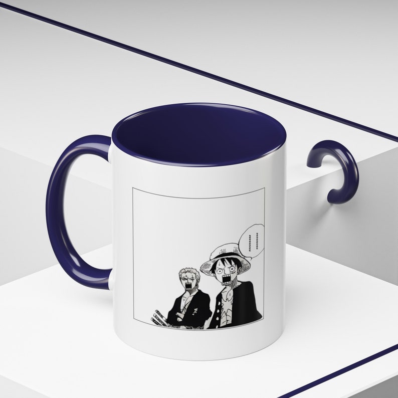 One Piece Funny Meme Mug Anime , Luffy and Zoro Different Mood Funny ...