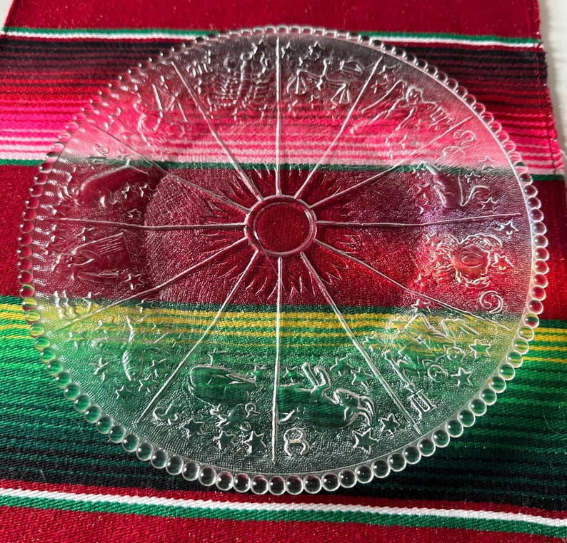 RARE 1950's Zodiac Glass Plate Serving Platter Astrology Decor - Etsy