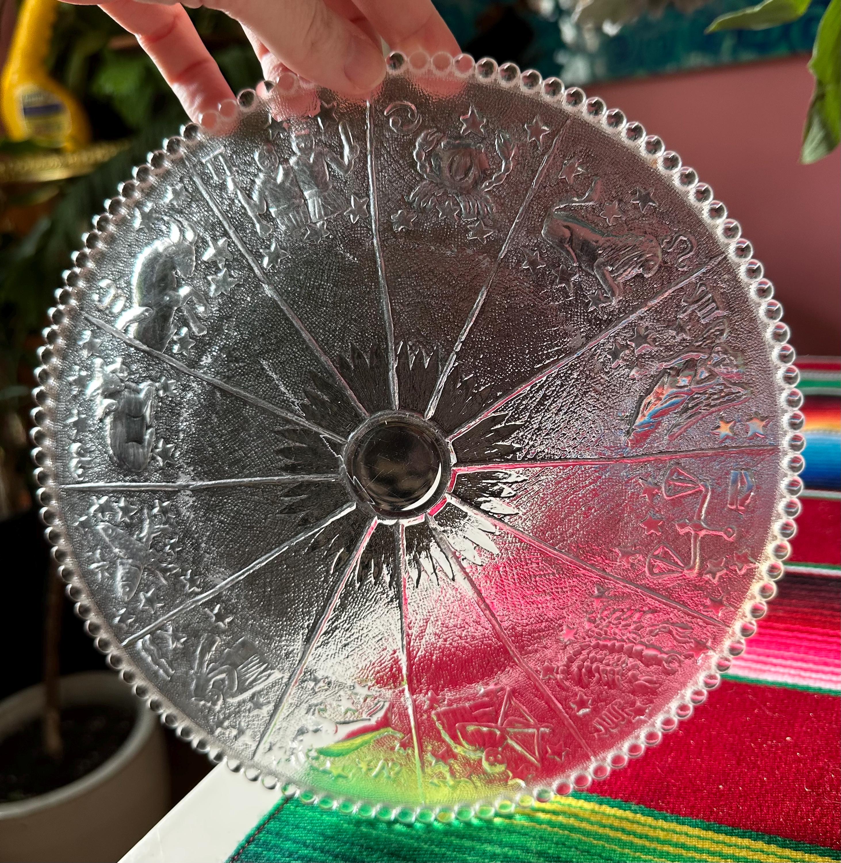 RARE 1950's Zodiac Glass Plate Serving Platter Astrology Decor - Etsy