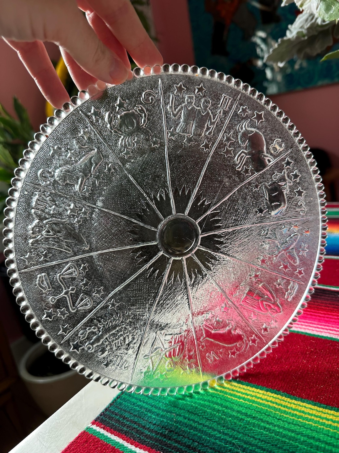 RARE 1950's Zodiac Glass Plate Serving Platter Astrology Decor - Etsy