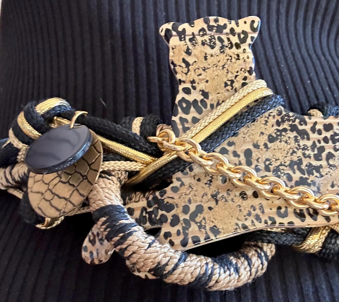 1980's on the Prowl Lucite Leopard Chains and Rope Belt Size S-XL - Etsy