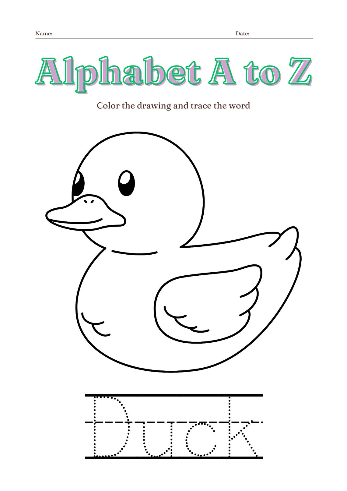 Alphabet Colouring Book,a to Z Colorbook,cute Coloring Book,kids ...
