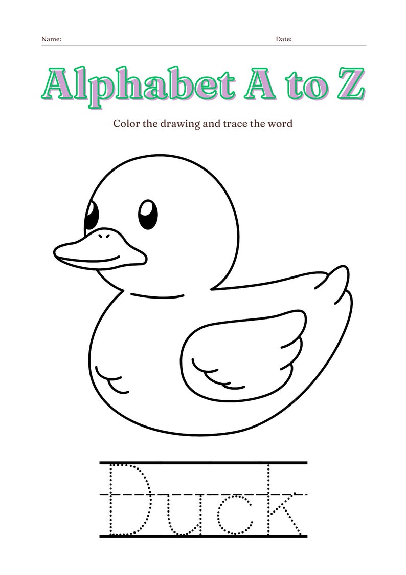 Alphabet Colouring Book,a to Z Colorbook,cute Coloring Book,kids ...