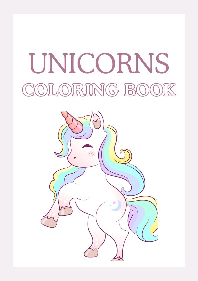 Unicorn Colouring Book,unicorn Colourbook,cute Coloring Book,kids ...