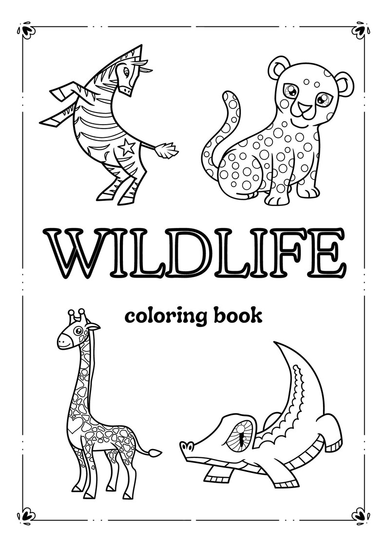 Wildlife Colouring Kit,animal Colorbook,cute Coloring Book,kids ...