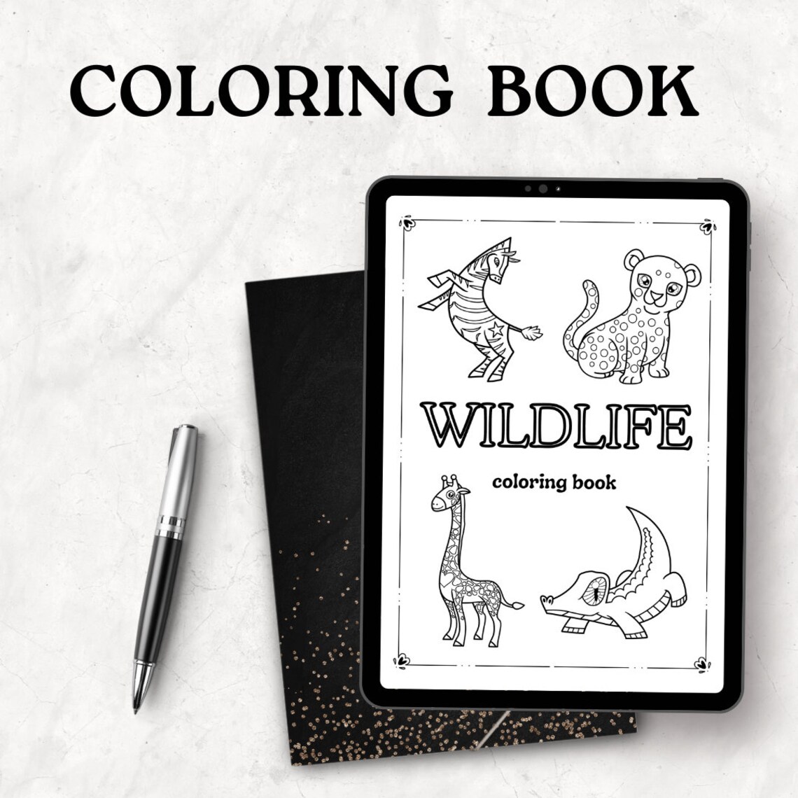 Wildlife Colouring Kit,animal Colorbook,cute Coloring Book,kids ...