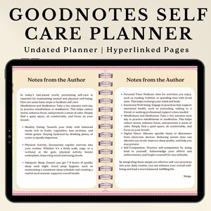 Goodnotes Self Care Planner,self Care Planner,goodnotes,self Care ...