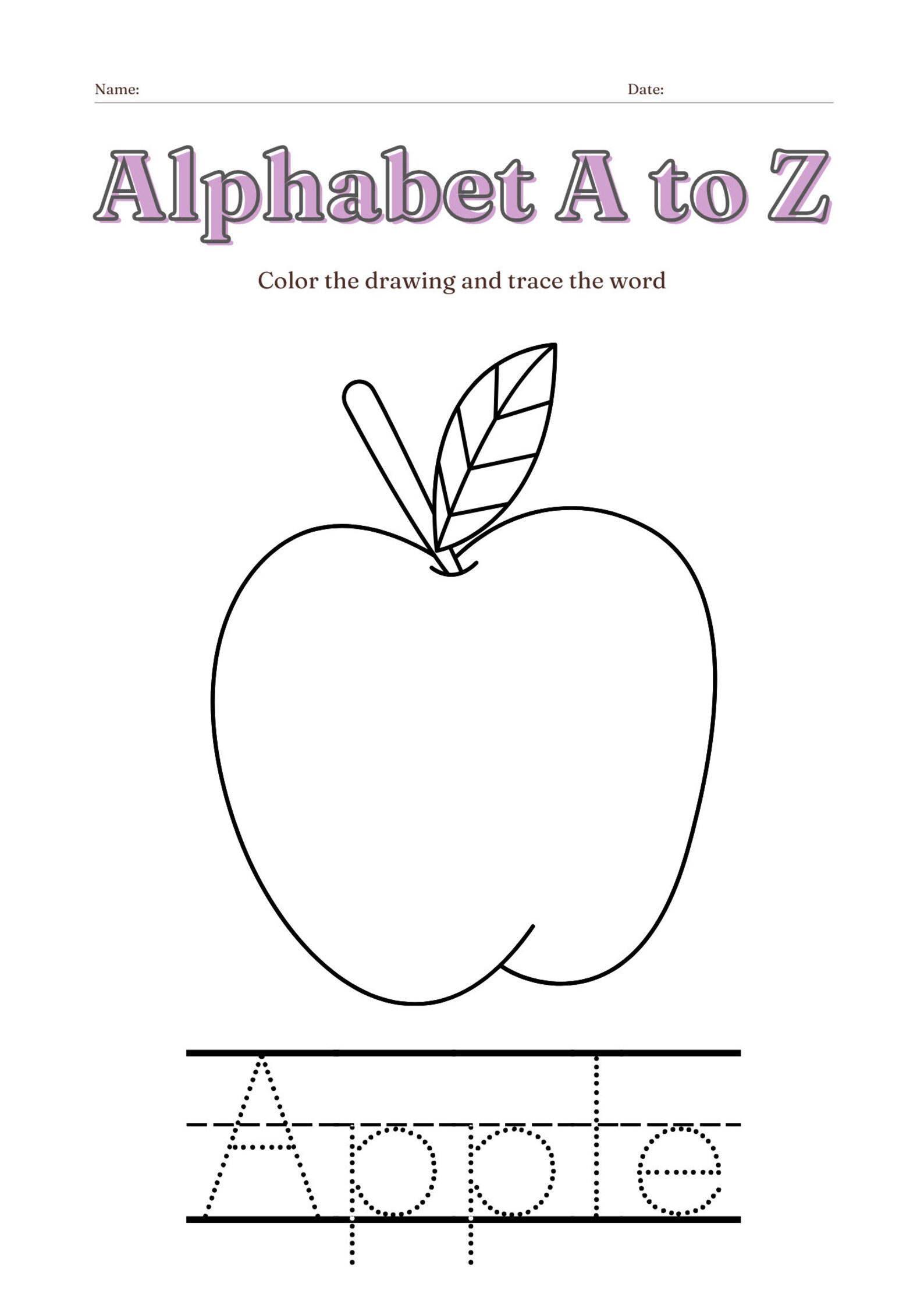 Alphabet Colouring Book,a to Z Colorbook,cute Coloring Book,kids ...
